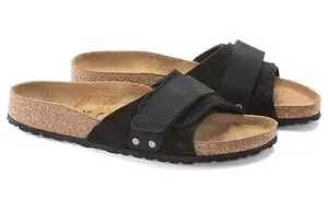 BIRKENSTOCK Oita Suede Leather Sandals - Black