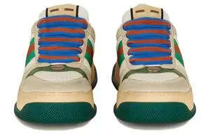 Gucci Screener Gg Leather Sneakers - Beige/green/red