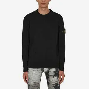Stone Island Lambswool Crew Neck Knit - Black