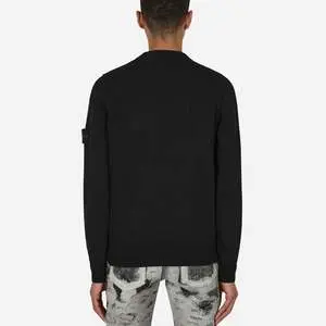 Stone Island Lambswool Crew Neck Knit - Black