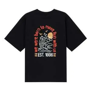 NEW BALANCE Cartoon Logo T-shirt Asia Sizing 'black - Black/orange/white