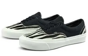 VANS Low Top Zebra Print Casual Skateboarding Sneakers - Black