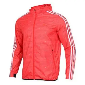 Adidas All Over Print 3-stripes Hooded Jacket - Red