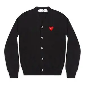 Play Comme Des Garcon Emblem Cardigan - Black