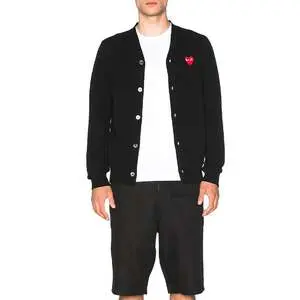 Play Comme Des Garcon Emblem Cardigan - Black