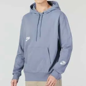 Nike Logo Printing Drawstring Hooded Casual Blue
