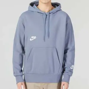 Nike Logo Printing Drawstring Hooded Casual Blue