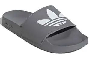 Adidas Adilette Lite Slides With Trefoil Logo - Grey