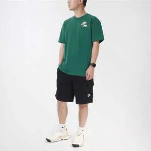 Nike Logo Pattern Round Neck Short Sleeve Green T-shirt
