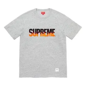 Supreme Flame S/s Top Logo Short Sleeve T-shirt - Grey