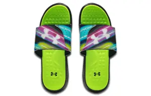 Under Armour Ignite Pro Graphic Strap Slides - Black/lime Surge