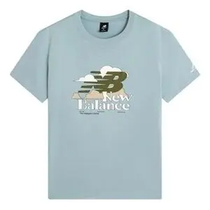 NEW BALANCE New Balance Logo Print Tee Asia Sizing 'sky Blue Green' Sky Blue/green
