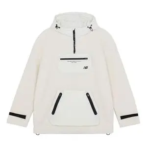 NEW BALANCE Fleece Pullover Hoodie - White/black