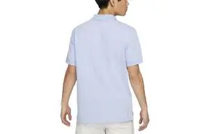Nike Solid Color Lapel Short Sleeve Light Sea Blue Polo Shirt - Multi-color
