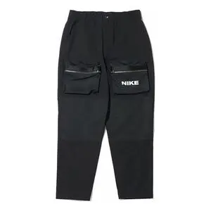 Nike Cargo Logo Casual Sports Long Pants - Black