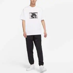 Nike Alphabet Logo Pattern Printing Round Neck Pullover Short Sleeve White T-shirt