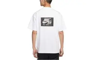 Nike Alphabet Logo Pattern Printing Round Neck Pullover Short Sleeve White T-shirt - Multi-color