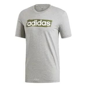 Adidas Alphabet Logo Printing Sports Short Sleeve Gray - Grey