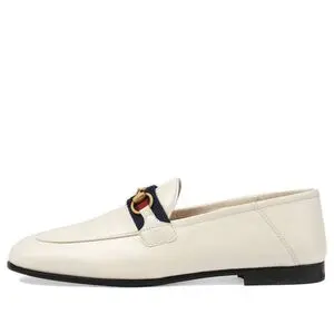 Gucci Gucci Horsebit Web Leather Loafers White