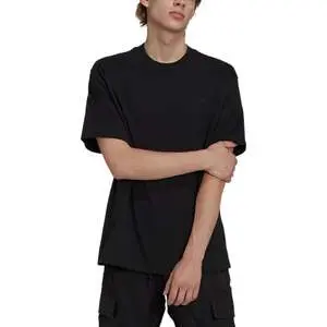Adidas Solid Color Round Neck Pullover Short Sleeve Casual Black T-shirt - Multi-color