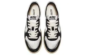 AUTRY Medalist Super Vintage Leather Low Sneakers - White/black/silver