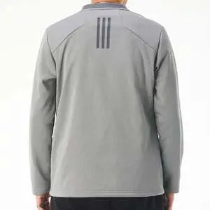 Adidas Fleece Lined Long Sleeve Crewneck With Zippered Pocket