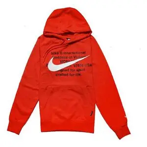 Nike Pullover Hoodie With Large Swoosh Graphic - Orangered