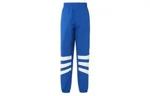 Adidas Balanta Track Pants Splicing Contrasting Colors White Blue Bundle Feet Blue