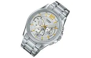 Casio Enticer Series Quartz Analog Watch With Stainless Steel Bracelet
