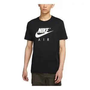 Nike Large Logo Printing Sports Round Neck Short Sleeve T-shirt - Black