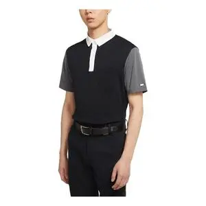 Nike Dri-fit Player Contrasting Colors Golf Sports Short Sleeve Polo Shirt Black - Multi-color