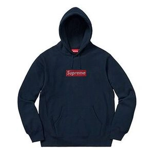 Supreme X Swarovski Box Logo Hooded Sweatshirt - Blue