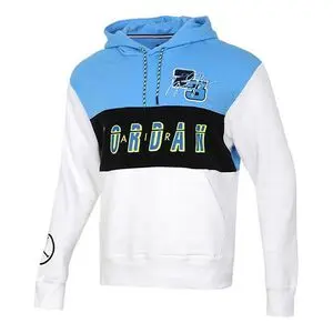 JORDAN Colorblock Pullover Hoodie - Black/white/blue