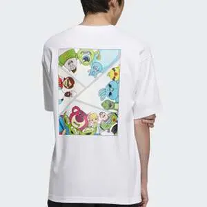 Adidas Originals Athleisure Casual Sports Back Printing Round Neck Short Sleeve - White