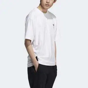 Adidas Originals Athleisure Casual Sports Back Printing Round Neck Short Sleeve - White
