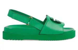 Gucci Interlocking G Leather Sandals - Green