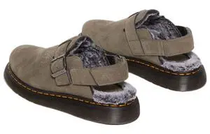 Dr. Martens Jorge Ii Faux Fur Lined Nubuck Slingback Mules