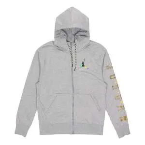 JORDAN Zipper Cardigan Hoodie - Grey
