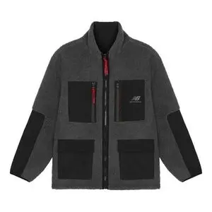 NEW BALANCE Lamb's Wool Reversible Stand Collar Jacket - Black