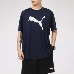 PUMA Train Favorite Heather T-shirt 'navy - Navy/white