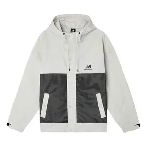 NEW BALANCE Classic Logo Print Jacket - White/grey