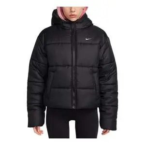 Nike Therma-fit Loose Hooded Classic Puffer Jacket - Black/white