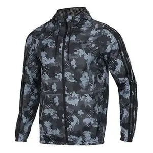 Adidas Camouflage Hooded Casual Jacket - Black