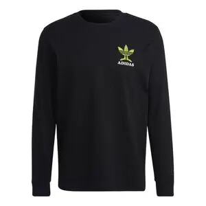Adidas Alphabet Logo Printing Round Neck Pullover Long Sleeves Black T-shirt - Default Colorway