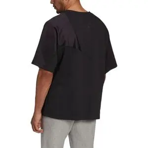 Adidas Originals Round Neck Pullover Logo Printing Short Sleeve Japanese Version Black T-shirt - Default Color