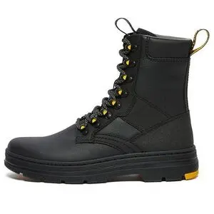 Dr. Martens Lace-up Combat Boots - Black/yellow