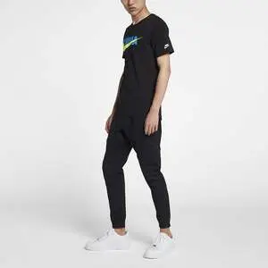 Nike Letter Printing Causual Knit Ventilate Round Collar Male - Black