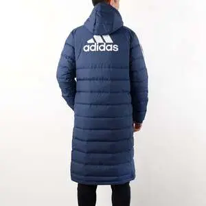 Adidas Hooded Down Parka With Stripes