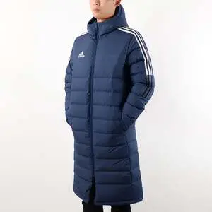 Adidas Hooded Down Parka With Stripes