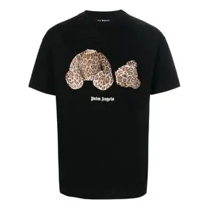 Palm Angels Leopard Bear Classic Tee 'black Brown - Black/brown